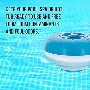 U.S. Pool Supply Pool & Spa Floating Chlorine & Bromine 1" Tablet Chemical Dispenser, 5" Diameter, Collapsible Floater