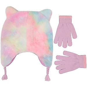 Toddler Winter Hat and Gloves Set for Ages 4-7 or Boys & Girls Winter Hat & Toddler Mittens Ages 2-4 (Multicolor Unicorn - Gloves, 4-7 Years)