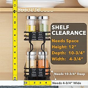 SpaceAid Pull Out Spice Rack Organizer for Cabinet, Heavy Duty Slide Out Seasoning Kitchen Organizer, Cabinet Organizer, with Labels and Chalk Marker, 4.5" W x10.75 D x8.5 H, 1 Drawer 2-Tier