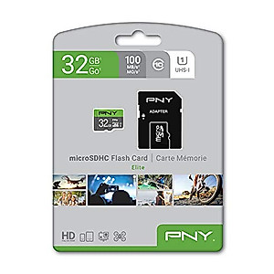 PNY 32GB Elite Class 10 U1 microSDHC Flash Memory Card - 100MB/s read, Class 10, U1, Full HD, UHS-I, micro SD