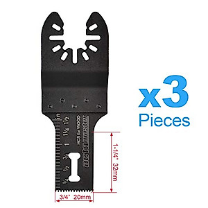 ACTOMASTER HCS Plunge Flush Cutting Blade Set for Oscillating Tool Multitool, Pack of 9