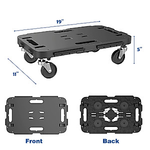 Goplus Moving Dolly, Heavy Duty Furniture Rolling Mover with 4 Wheels for Piano Heavy Items Appliance, Interlocking System, 660 lbs Weight Capacity, 19” x 11” (L x W) (1)