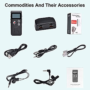16GB Digital Voice Activated Recorder - Voice Recorder with Playback - Portable Tape Recorder Audio Recording Device with Noise Reduction Audio Recorder for Lectures Meetings