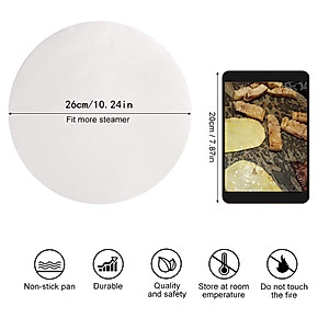 Fdit 100Pcs Non-Stick Round BBQ Paper Baking Sheets 11 Inch Barbecue Tin Foil Paper for Grill Line Cook Outdoor BBQ