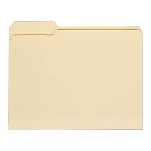 Office Depot File Folders, 1/3 Cut, Letter Size, 30% Recycled, Manila, Pack of 100, 810838