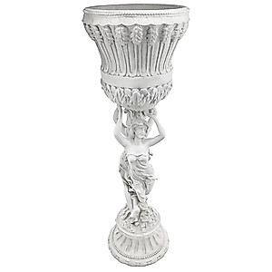 Design Toscano KY9055 Les Filles Joyeuses Dancing Maidens Pedestal Column Plant Stand with Urn, 12 Inches Diameter, 36 Inches Tall, Handcast Polyresin, Antique Stone Finish