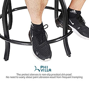 PHI VILLA Outdoor Swivel Bar Stools Set of 2, 27.5" Bar Height Patio Chairs with Red Seat Cushion, Extra Wide Bar Stools with Armrest & Back, Coating Old Craft (Pillow Included)