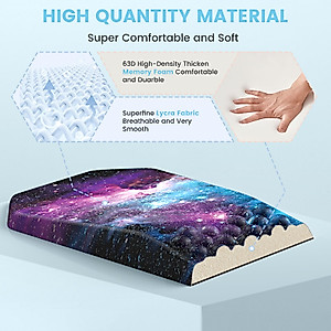 Roxooze Ergonomic Mouse Pad with Wrist Rest, Gaming Mouse Pad Wrist Support, Memory Foam Mousepad with Massage Design, Non-slip PU Base Mouse Pads for Wireless Mouse & Desk, Purple Blue Galaxy