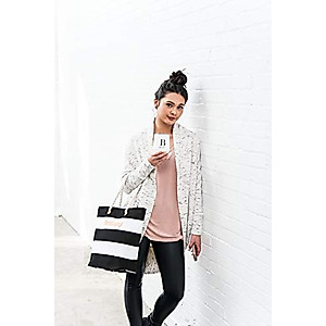 Weddingstar Bliss Striped Tote, Black/White
