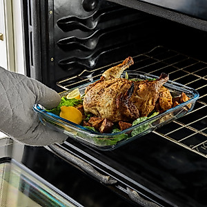 JoyFul by JoyJolt 8pc Glass Bakeware Set. 4x Baking Pan Dishes and 4x Baking Dish Lids for Kitchen Storage, Deep Baking Sheet, Oven Tray, Rectangle Casserole Dish, Lasagna Pans, Cake Baking Sheets