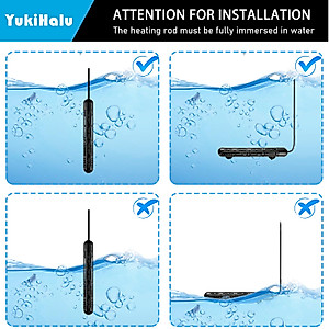YukiHalu Aquarium Heater 50/100/200/300/500W with Protective Case, Fish Tank Heater, Temperature Adjustable, External Temperature Controller, LED Display, Used for 10/20/40/75/120 Gallons (200W)