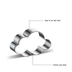 N+A Cookie Cutters Set,Metal Stainless Steel Biscuit Shape Mold for Star,Cloud,Moon,Rainbow,12pcs