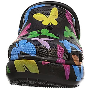 Crocs Women's Classic Graphic Platform Clogs, Platform Shoes, Butterfly/Black, 10 Women
