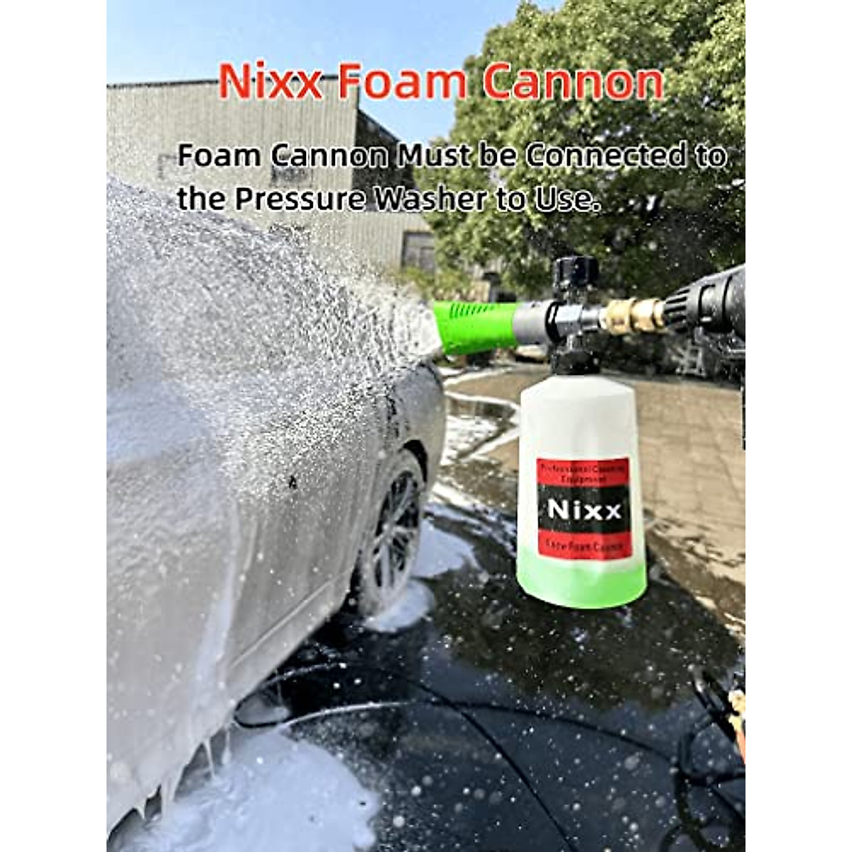 Snow Foam Cannon with 1/4 Inch Quick Connect Use to be Pressure Washer Sprayer Gun, 5-in-1 High Pressure Spray Nozzle Tips Car Wash Soap Attachment Kit, Foaming Cleaner Tool
