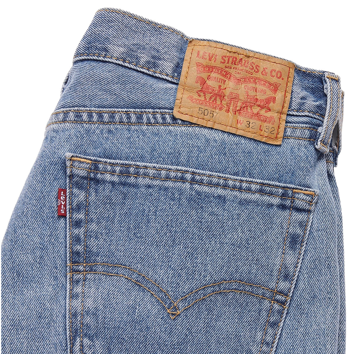 Levi's Men's 505 Regular Fit Jeans (Also Available in Big & Tall), Light Stonewash, 32W x 34L