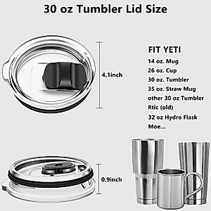 Banzk 30 oz Tumbler Lid, with Magnetic Slider Switch Replacement Lids Compatible for YETI 30 oz Tumbler, 14 oz Mug and 35 oz Straw Mug, New Upgrade Travel Spill Proof Cup Lids Covers, BPA Free
