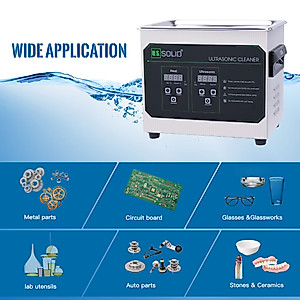U.S. Solid Ultrasonic Cleaner, 40 KHz Stainless Steel Ultrasonic Cleaning Machine with Digital Timer and Heater for Industrial and Jewelry, 176?, FCC,CE,RoHS (15L)