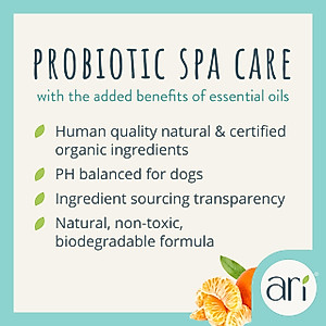 Ari Probiotic Deodorizer Spray for Dogs (8 oz) – Green Tea & Mandarin Scent – pH-Balanced, Long-Lasting Freshness, Sulfate-Free, Gentle for All Breeds