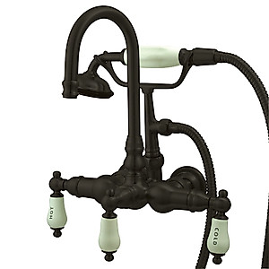 Elements of Design St. Louis DT0075CL Wall Mount Clawfoot Tub Filler with Hand Shower, Oil Rubbed Bronze