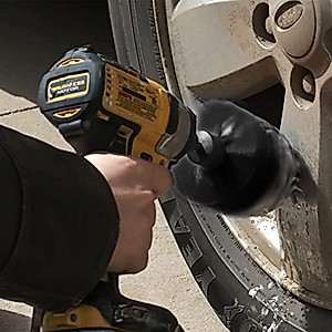 ABN Power Scrubber Cleaning Brush Set for 1/4in Drive Drill - 4 Piece Black Hard Bristle Shower Scrubber, Baseboard Cleaner, Scrubbing Brush Kit Set for Home and Auto Car, Boat, Deck, Hot Tub, Carpet