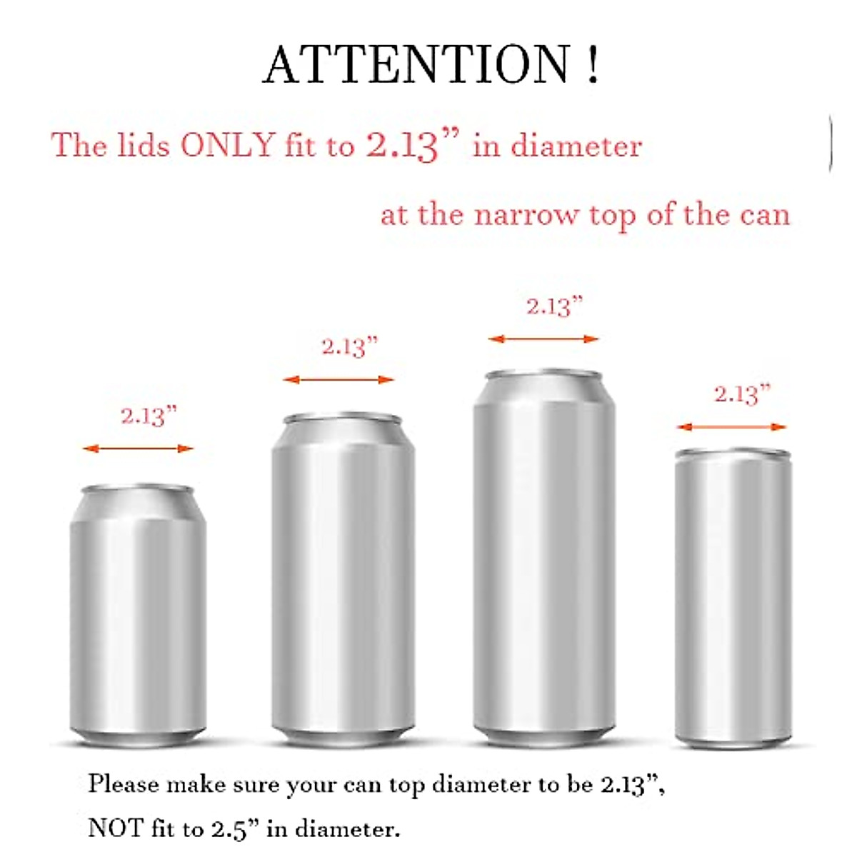 Soda/Beverage/Beer Saver Can Lids, Silicone Can Stopper Covers with No Spill - Fits standard Soda/Beverage/Beer cans (6 Pack, Assorted)