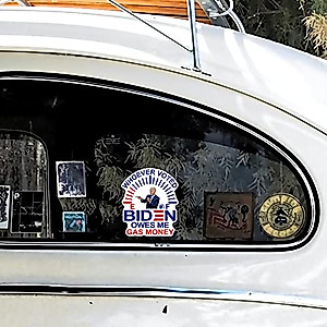 YINENA 100 Pcs Whoever Voted Biden Owes Me Gas Money Stickers Fuck Biden Decal Funny Sticker of Joe Biden Campaign Logo Parody Sticker for Car Motorcycles Helmets Laptop Decor 2x3 in