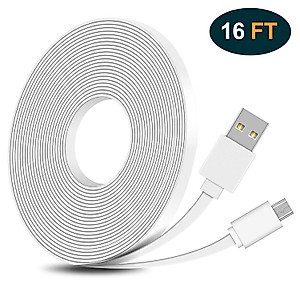 FASTSNAIL Wall Mount and 16.4FT Flat Power Extension Cable Ktis Compatible with Wyze Cam Pan, Wyze Cam Outdoor, Mounting Kit Including Charging Cord for Wyze Cam Pan, Wyze Cam Outdoor