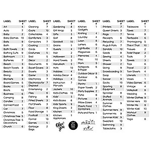 Good Karma Studio 150 Labels for Storage Bins + 15 Blank Labels, Household Labels, Farmhouse Font, Linen Closet, Home Office, Kids', Garage