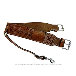 Floral Tooled Leather Back Rear Cinch Flank Billet Western Horse Girth Trail TACK