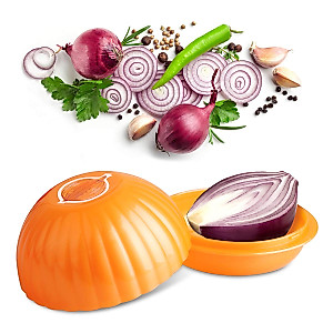 ZTFORUS Onion Tomato Keeper Set, Reusable Refrigerator Food Saver Container with Lid Onion Organizer Holder for Leftover Tomato Onion