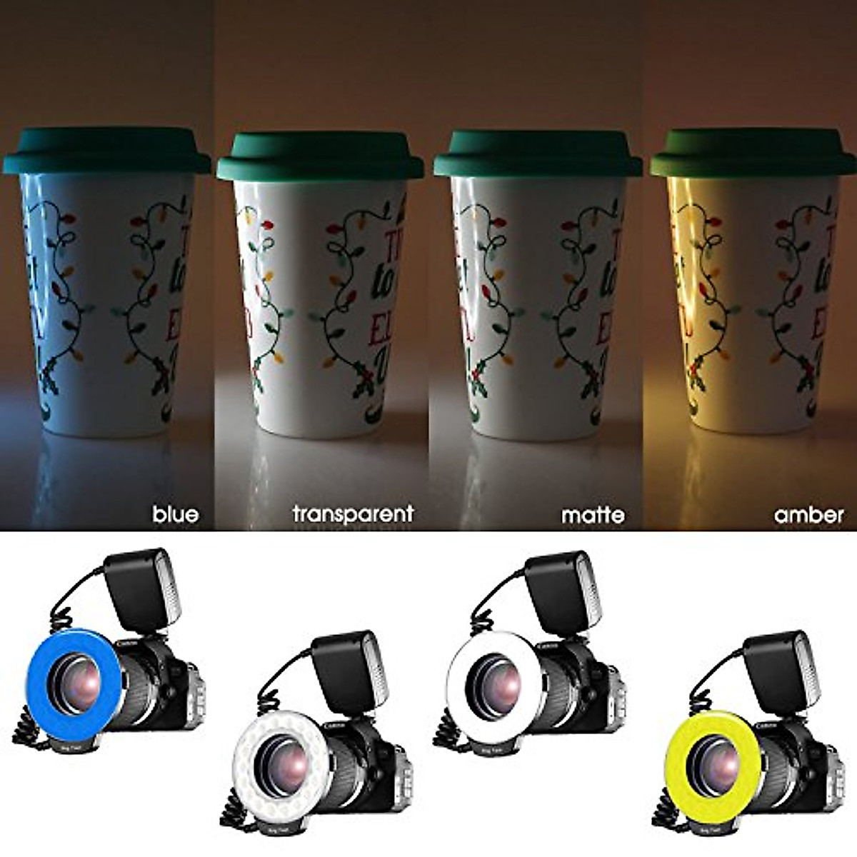 PLOTURE Flash Light with LCD Display Adapter Rings and Flash Diff-Users Works with Canon Nikon and Other DSLR Cameras