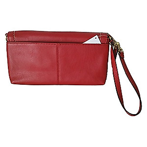Coach Campbell Soft Leather Large Clutch Wristlet Wallet Red 50183