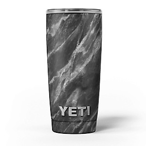 Design Skinz Black and Chalky White Marble - Skin Decal Vinyl Wrap Kit Compatible with The Yeti Rambler Cooler Tumbler Cups