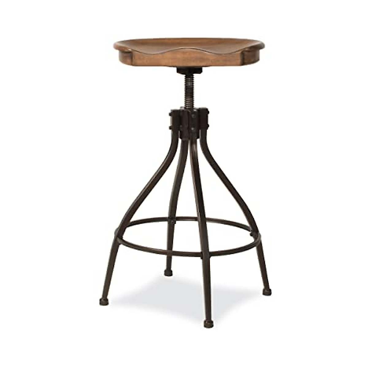 Hillsdale Worland Swivel Backless Stool, Adjustable Stool (One Stool), Brown