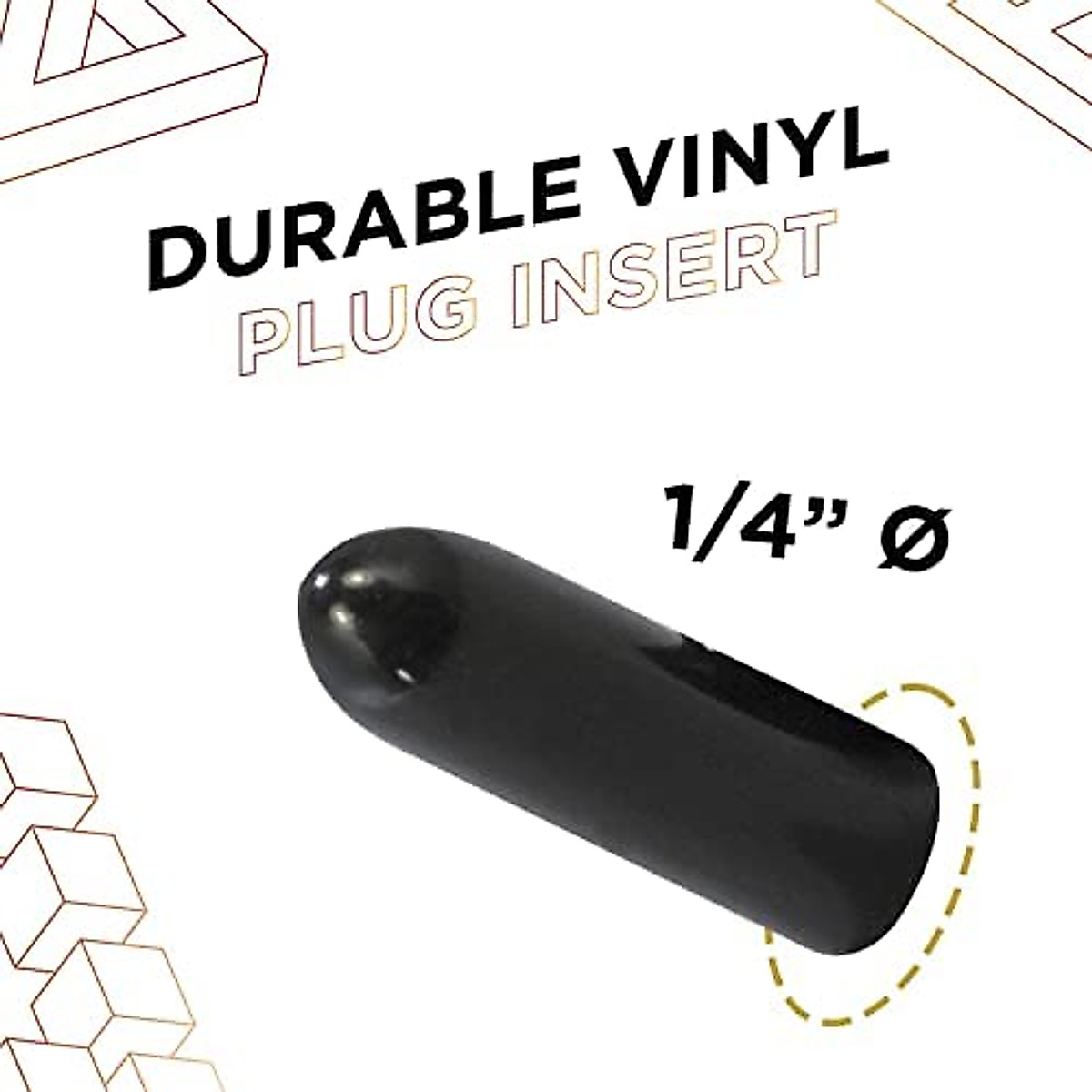 Prescott Plastics Made in USA 0.25" - 0.3125" Inch Round Vinyl Bolt Screw Protectors (4 Pack), Rubber Flexible End Cap for Metal Tubing, Fence, Glide Insert for Pipe Post and Furniture
