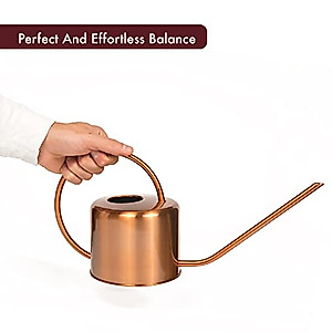 Homarden Copper Watering Can (40oz) - Small Watering Can for Indoor Plants, House Plant, Snake Plant, Terrarium Jar, Bonsai Pot and Flower Garden
