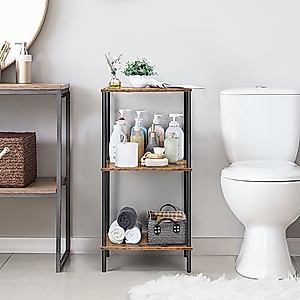 melos 3 Tiers Bookshelf, Classically Tall Bookcase Shelf Storage Organizer, Modern Book Shelf for Bedroom, Living Room and Home Office