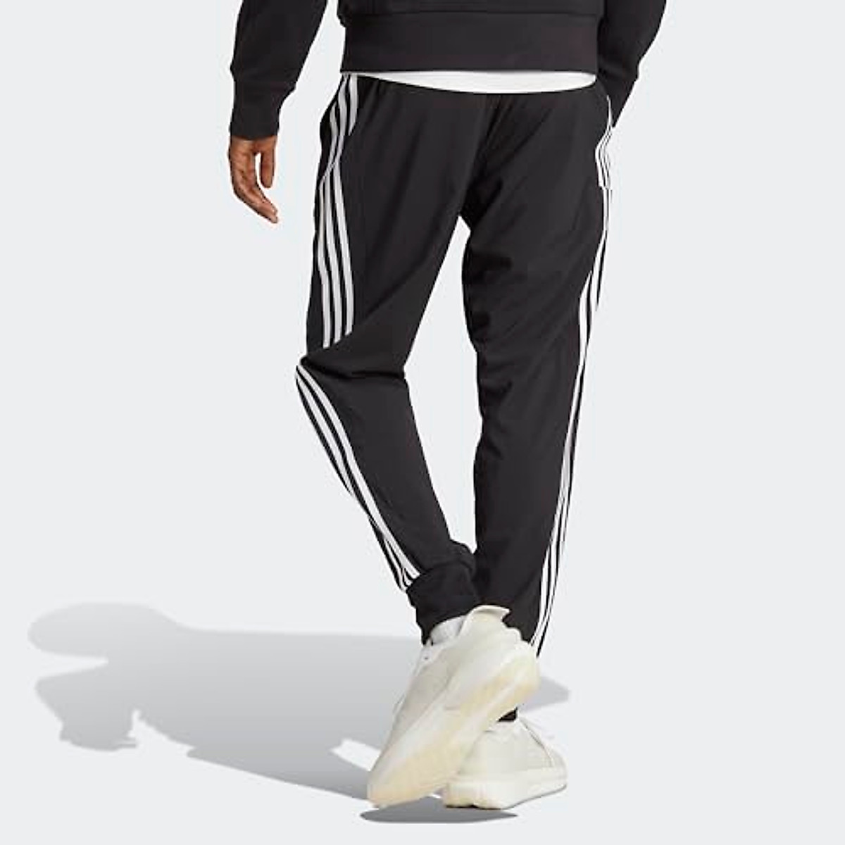 adidas Men's AEROREADY Essentials Woven 3-Stripes Cuffed Pants Black/White Medium