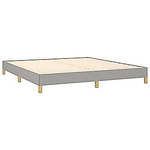 INLIFE California King Size Bed Frame,Fabric Platform Bed Frame with Wooden Legs California King Size Bed Frame Strong Wooden Slats Support,No Spring Box Needed,Easy to Assemble Light Gray 72"x83.9"