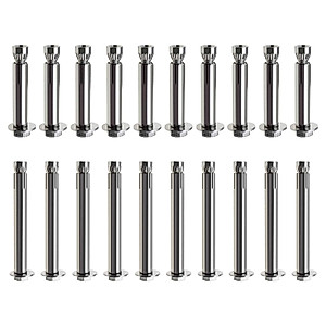 Micro Traders 20Pcs Expansion Bolts 304 Stainless Steel External Hex Nut Expansion Screw Bolts Sleeve Anchors Heavy Duty M6x80mm M8X60mm