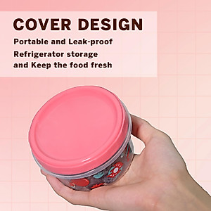 Caylielam 8oz Small Container with Lids, 6 Pack Stackable Food Storage Snack Containers for Kid, Reusable Plastic Lunch Bento Leakproof Sauce Condiment Meal Prep Box, Freezer & Dishwasher Safe, Red