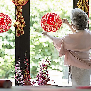 TOARTi 2024 Chinese New Year Decoration Chinese Couplet, Chunlian,Red Envelope, Red Lantern,Fu Character for Spring Festival Party Decor,Happy New Year Supplies