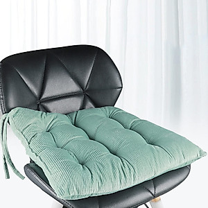 LUYAJYI Pack of 2 Square Dining Chair Cushions, 17 x 17 inch Dining Chair Cushion with Laces for Kitchen, Dining Room, Office Chairs, Indoor, Outdoor (Pink)