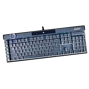 Silicone Keyboard Skin Cover Compatible for Corsair K100 RGB Optical-Mechanical Gaming Keyboard & Corsair K100 RGB Mechanical Gaming Keyboard with Cherry MX Speed RGB Silver Keyswitches (Clear)