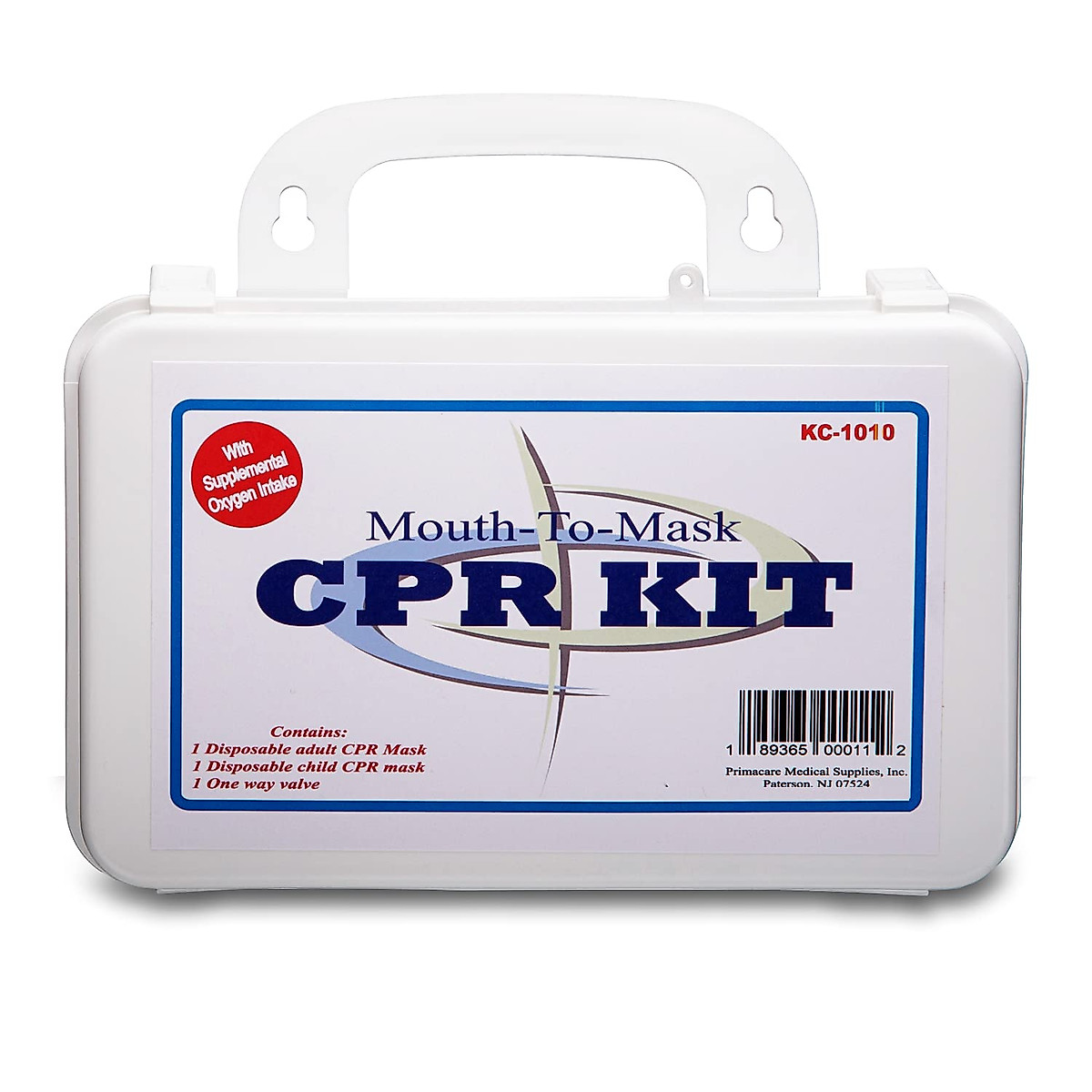 NOVAMEDIC First Aid CPR Mask Kit for Adult, Child and Infant, 8.3”x5”x”3.1”, Detachable Single Valve Pocket Resuscitator with Hard Case, Wall Mount and Vinyl Gloves