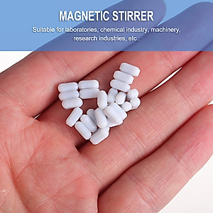 Baluue PTFE Magnetic Stirrer Mixer Stir Bar - 25pcs White Resistant Mixer Plate Rotating Bars Mini Magnet Stir Laboratory Magnetic Rod
