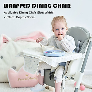 Little Dimsum Baby & Toddler Weaning Bib Coverall, Attaches to High chair, Waterproof Long Sleeve Feeding Smock Apron, Easy to Clean for Eating 6-36 Months