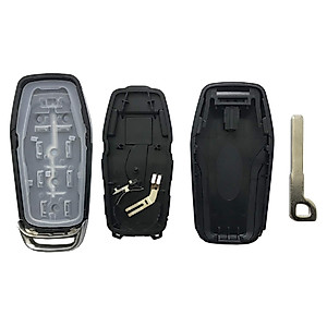 Smart Key Fob Shell Case Fit for Ford Fusion Mustang Explorer Edge 5 Buttons Keyless Entry Remote Key Fob Cover Housing (Black)