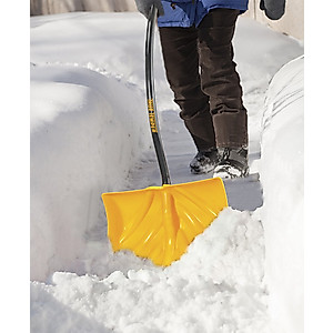 True Temper 1603400 Pusher Poly Snow Shovel, 18-Inch, Yellow