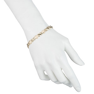 Floreo 10k Yellow Gold Stampato Xoxo X & Heart Chain Bracelet, 8 Inch